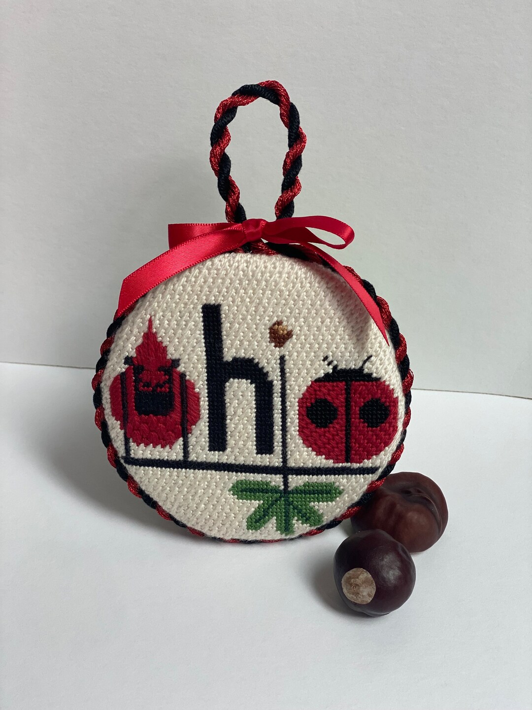 Round Ornament Needlepoint Finishing - Hand Sewn in 18 Weeks - Etsy
