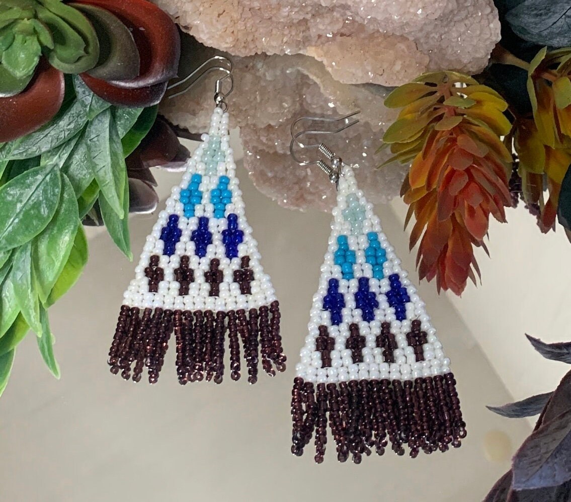 Hand Made, Seed Bead, Dangle, Fringe Earrings - Etsy