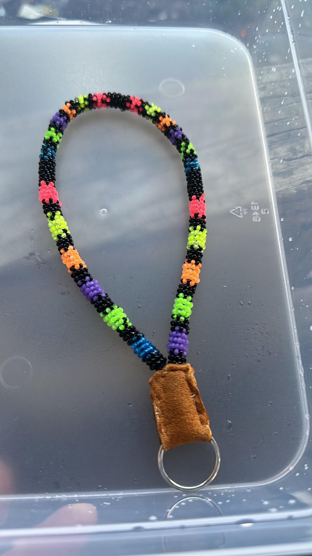 Native American Black Neon Beaded Wristlet - Etsy