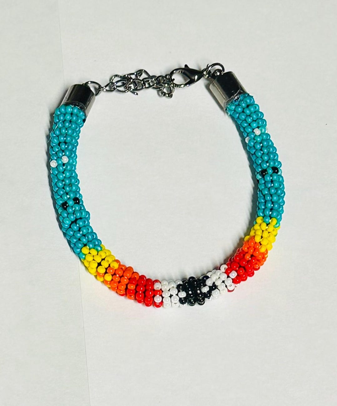 Handmade Native American Wrapped Rope Beaded Bracelet. - Etsy