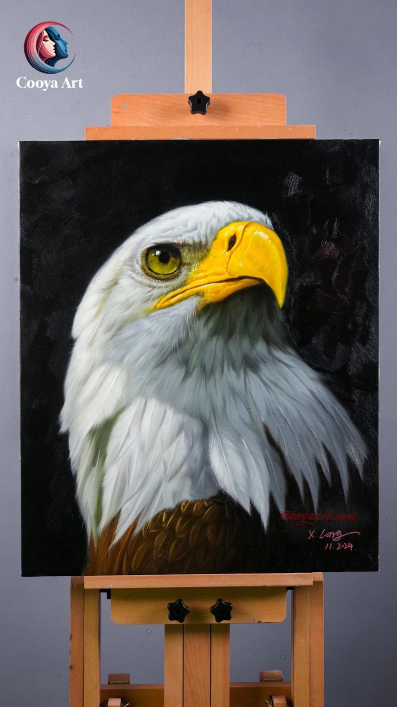 Realistic Bald Eagle Oil Painting - Etsy