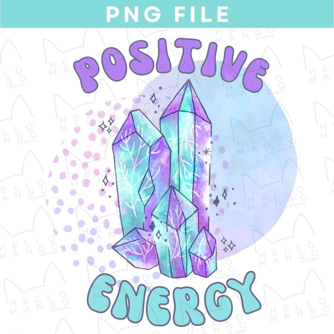 Watercolor Crystal Gem PNG, Positive Energy Graphics (digital Download ...
