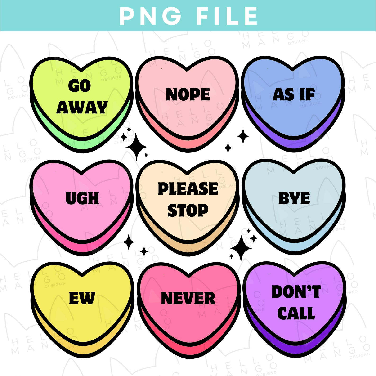 Candy Hearts Png, Valentine's Day Png, Valentines Png, Sweet Heart Png ...