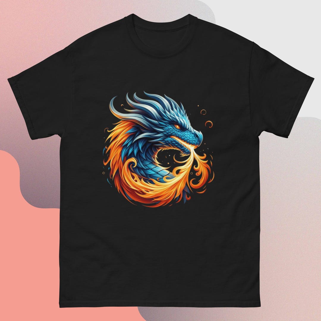 Fire Dragon Tee Bold Dragon Graphic T-shirt Perfect for Fantasy Lovers ...