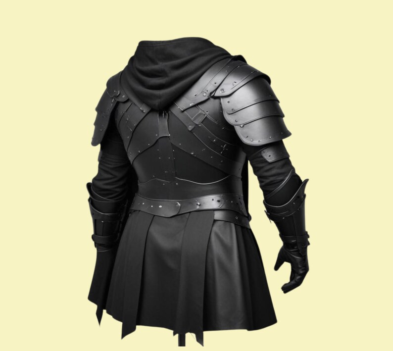Medieval Men's Leather Black Armor - Genuine Leather Men Cosplay Armor ...