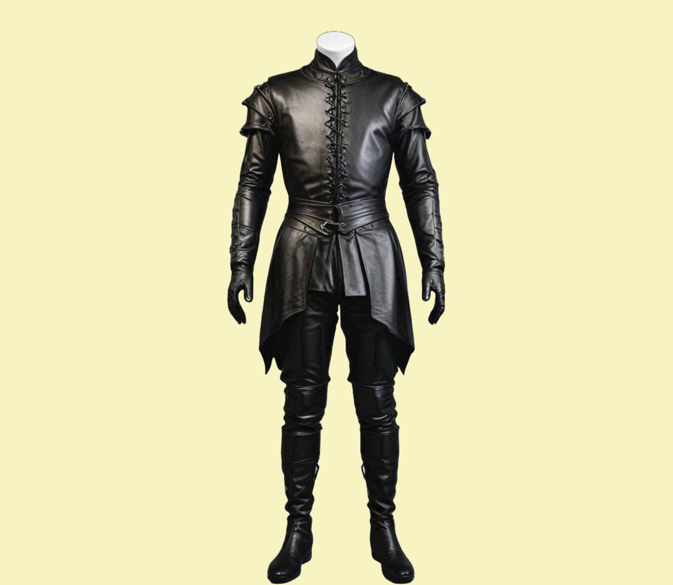 Genuine Leather Black Gothic Armor - Handmade Medieval Cosplay Armor ...