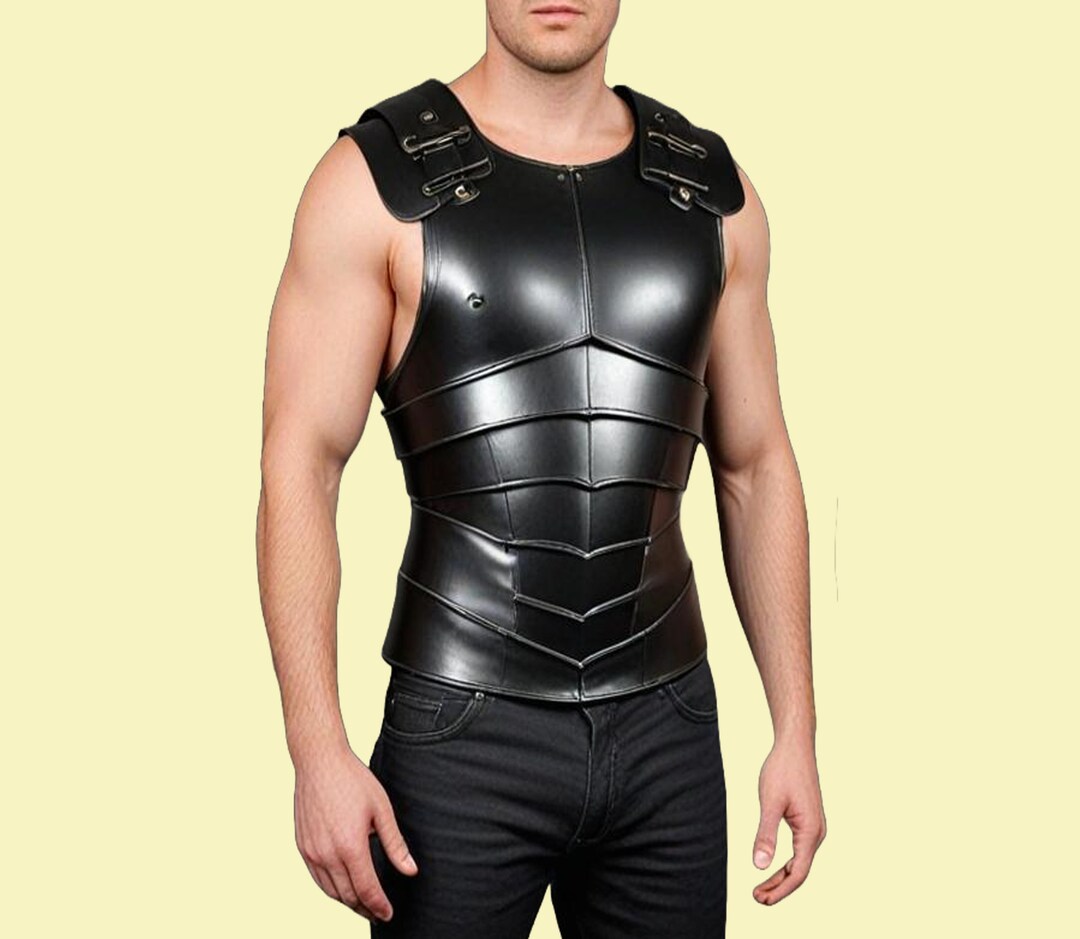 Custom Black Leather Men’s Armor – Warrior Cosplay Medieval Armor ...