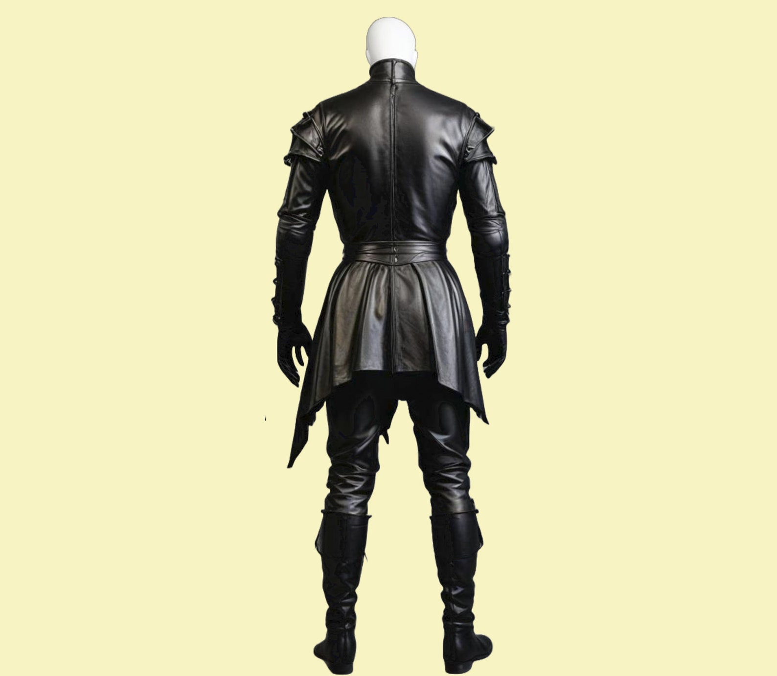 Genuine Leather Black Gothic Armor - Handmade Medieval Cosplay Armor ...