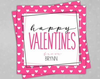 Printable Valentine Tag, Digital Pink and Red Label, Love Hang Tags ...