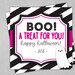 Printable Halloween Treat Tag Pink PDF Template, Boo! A Treat for You ...
