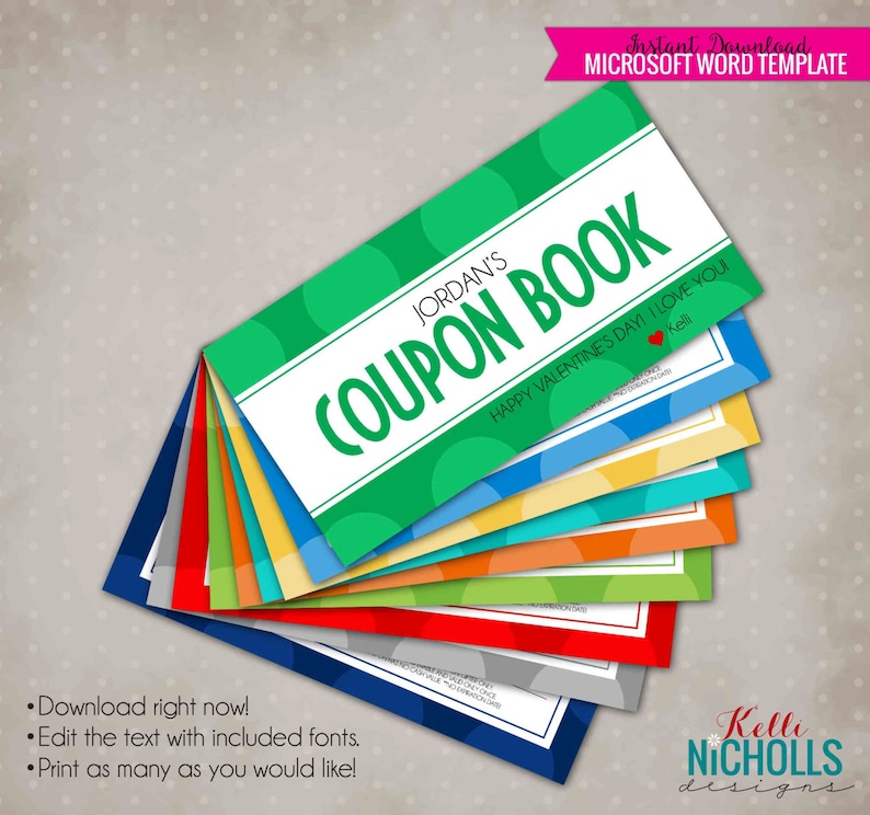 Printable Customized Valentine's Day Coupon Book Gift | Etsy