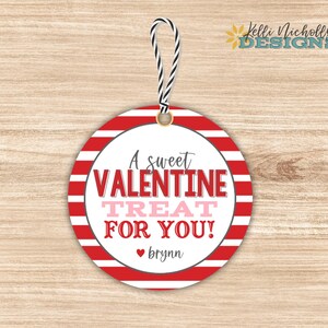 Red & Pink Valentine's Day Sticker/tag PDF Template, Happy Valentine's ...
