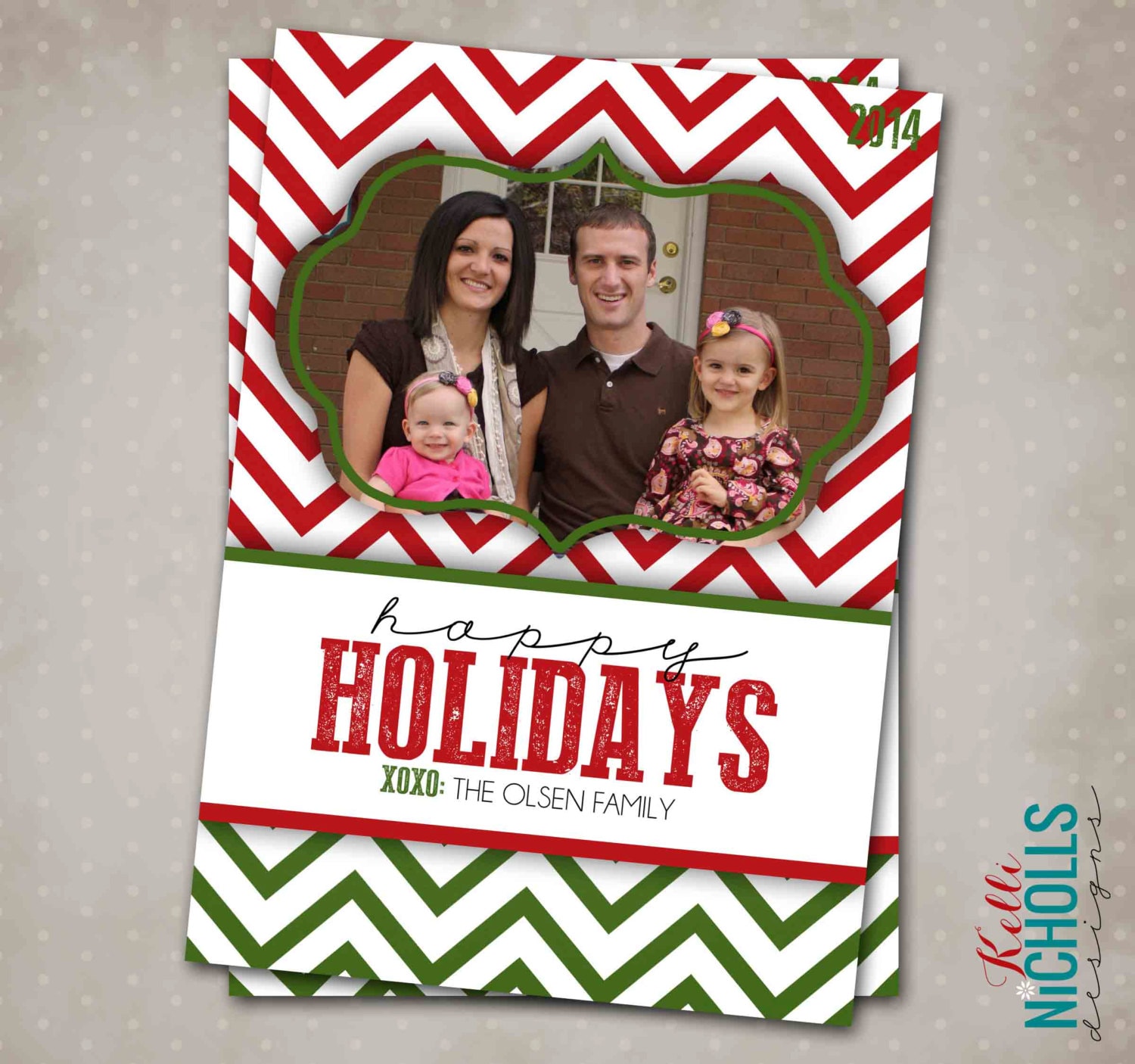 Free Christmas Card Templates Chevron