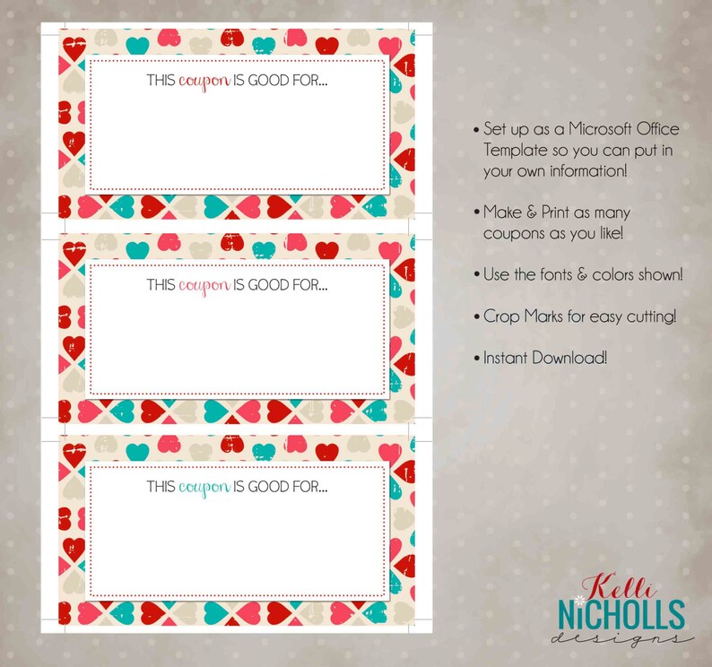 Valentine's Day Printable Customized Coupon Book - Gift for Her, Gift ...