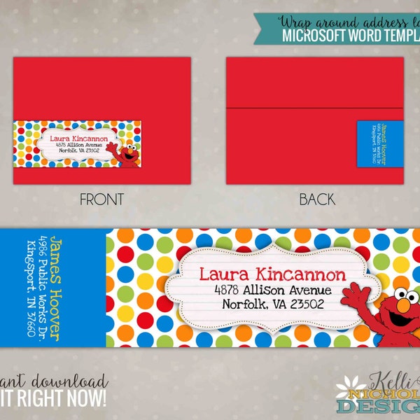 Elmo Labels - Etsy