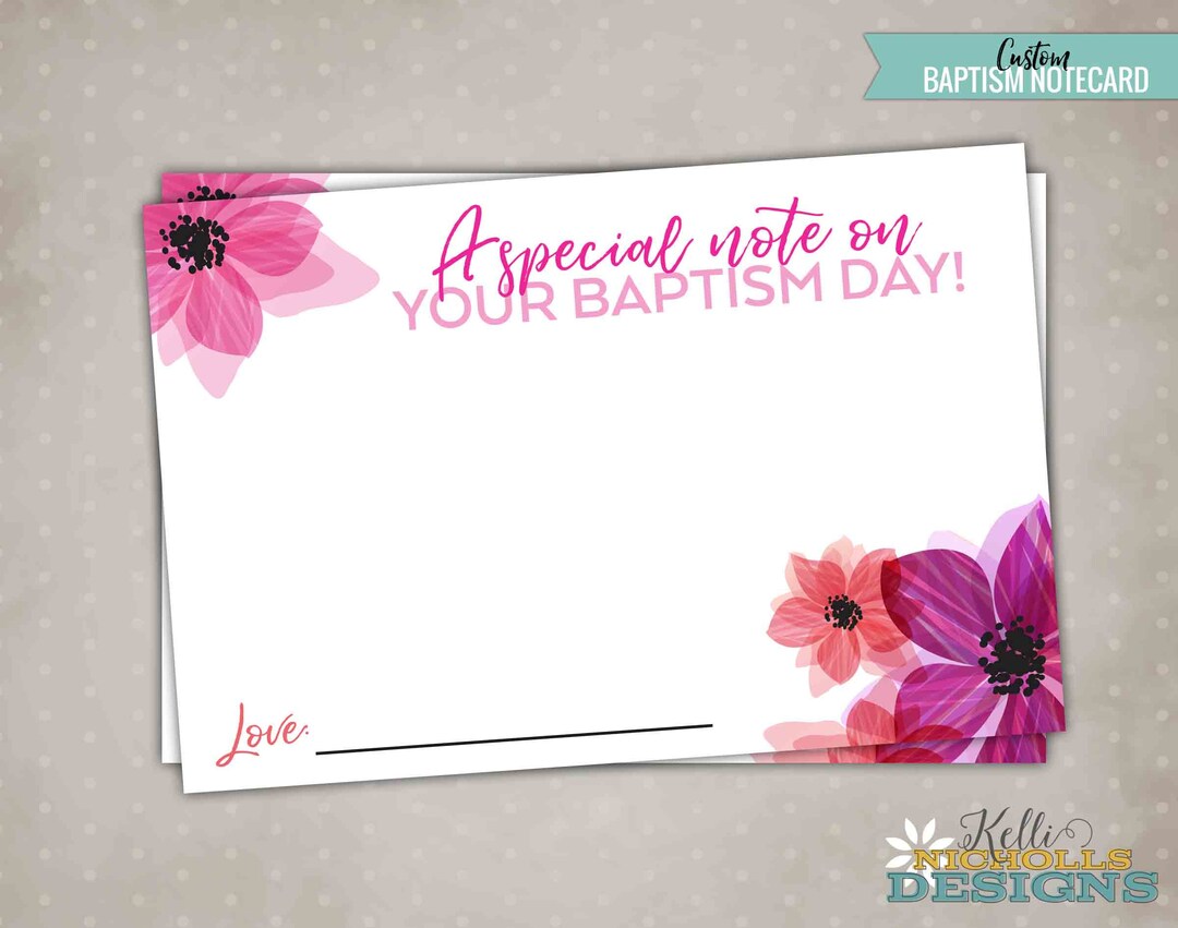LDS Baptism Cards, Baptism Memory Card, Baptism Book Card, Printable ...