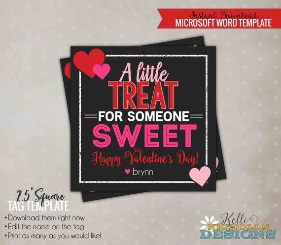 DIY Chalkboard Valentine's Gift Tag Printable Template | Etsy