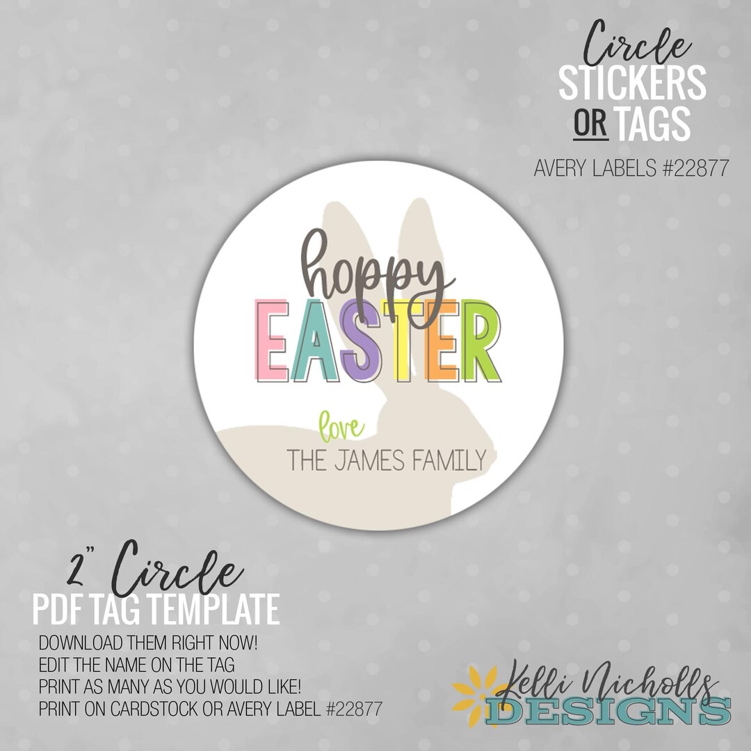 Editable Easter Favor Tag, Hoppy Easter Favor Tag, Easter Treat Tags ...