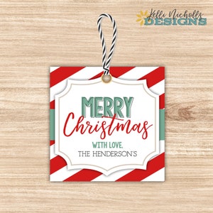 Merry Christmas Tag, Christmas Tag PDF Template, Print at Home PDF ...