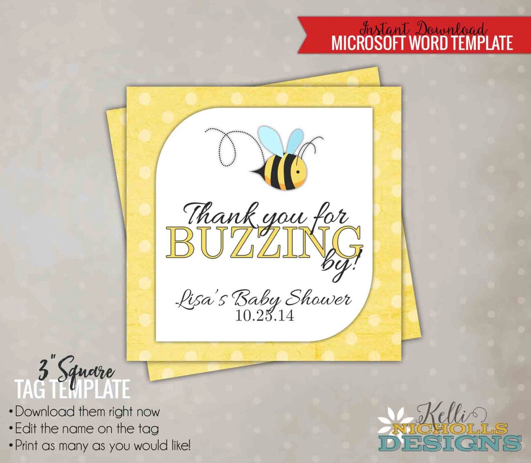 Printable Bumble Bee Baby Shower Favor Tags, Mommy to Bee Decorations ...