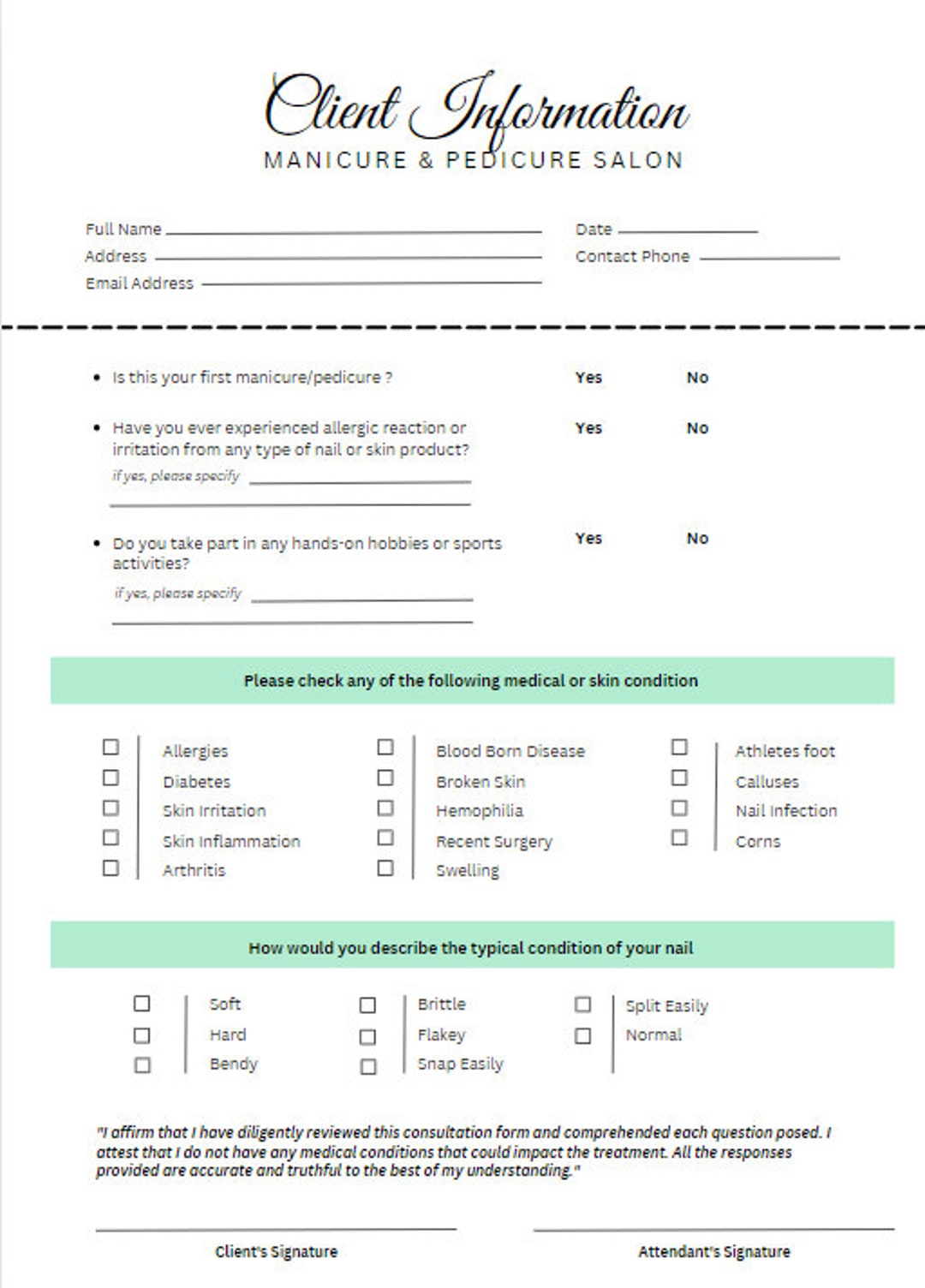 Client Intake Form - Etsy