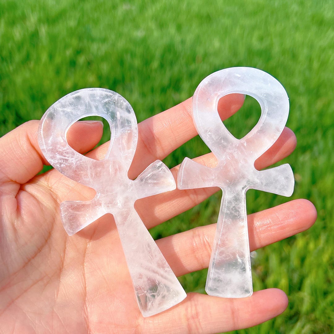 Natural Clear Quartz Ankh,quartz Crystal Ankh,ankh Key of Lifet,he ...