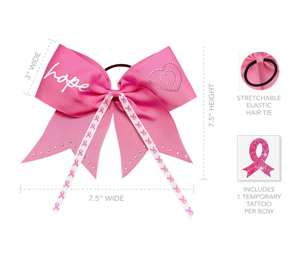 Breast Cancer Awareness Cheer Bow, 1 Piece Cheer Bow, Awareness Cheer ...