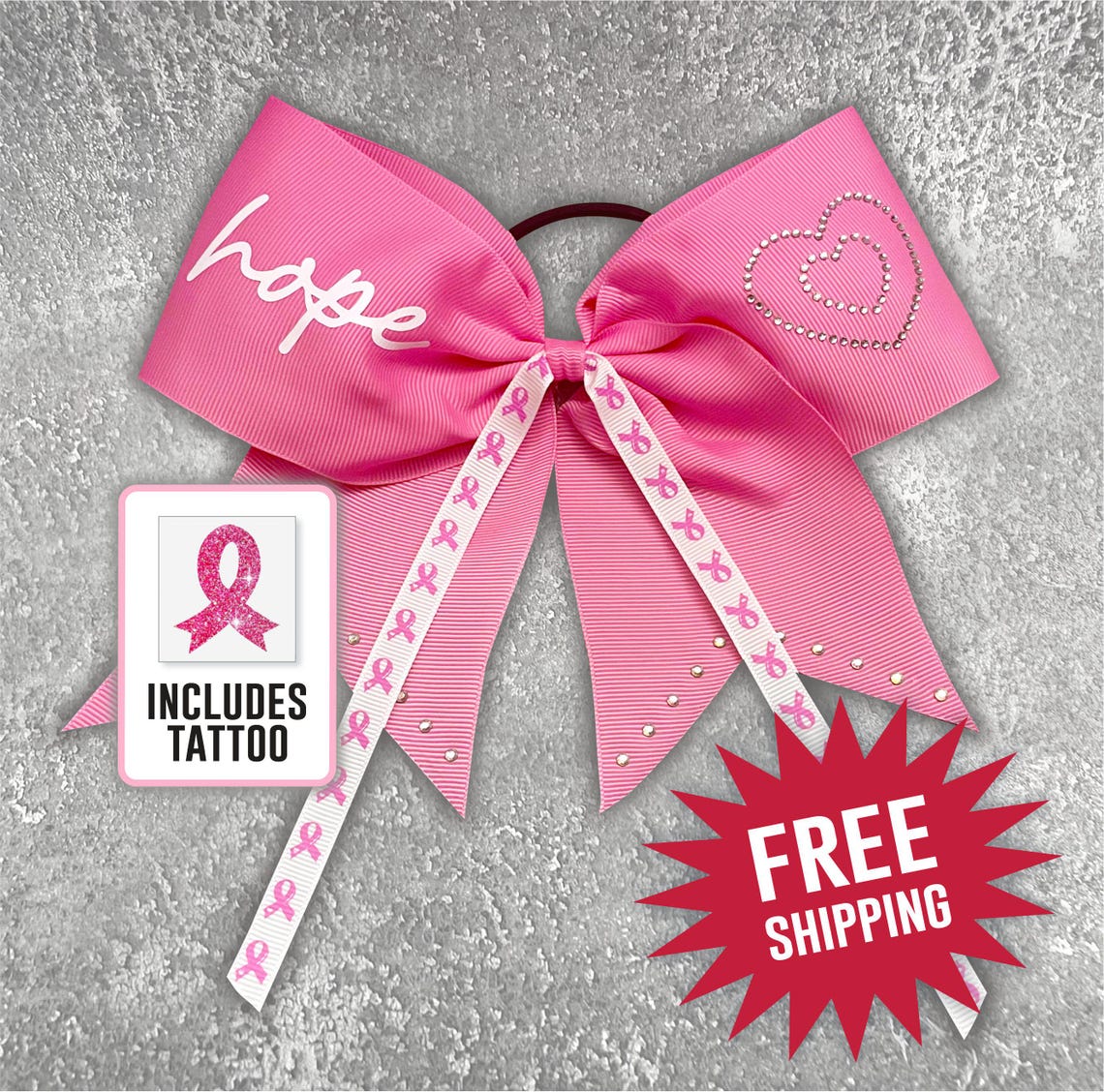 Breast Cancer Awareness Cheer Bow, 1 Piece Cheer Bow, Awareness Cheer ...