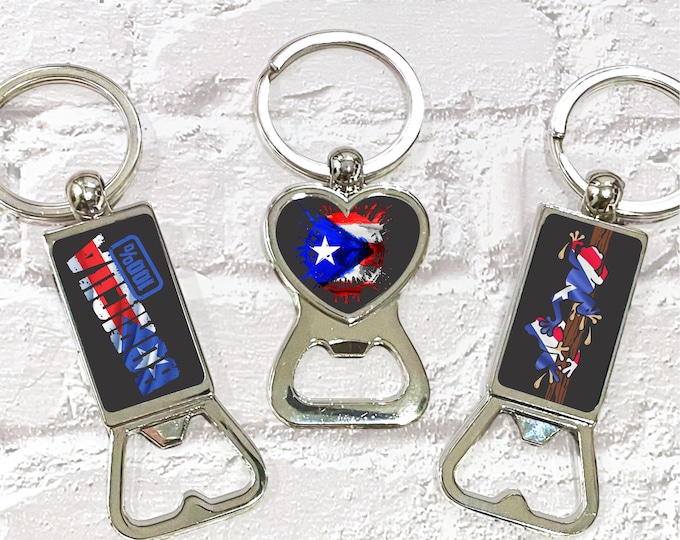Puerto Rican Keychain Bottle Opener, Puerto Rican Flag Keychain ...