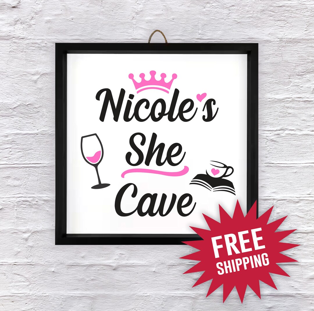 Personalized She Cave Sign, She Shed Wood Sign, House Warming Gift ...