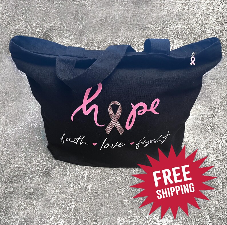 Breast Cancer Awareness Tote Bag, Hope Tote Bag, Breast Cancer Tote ...