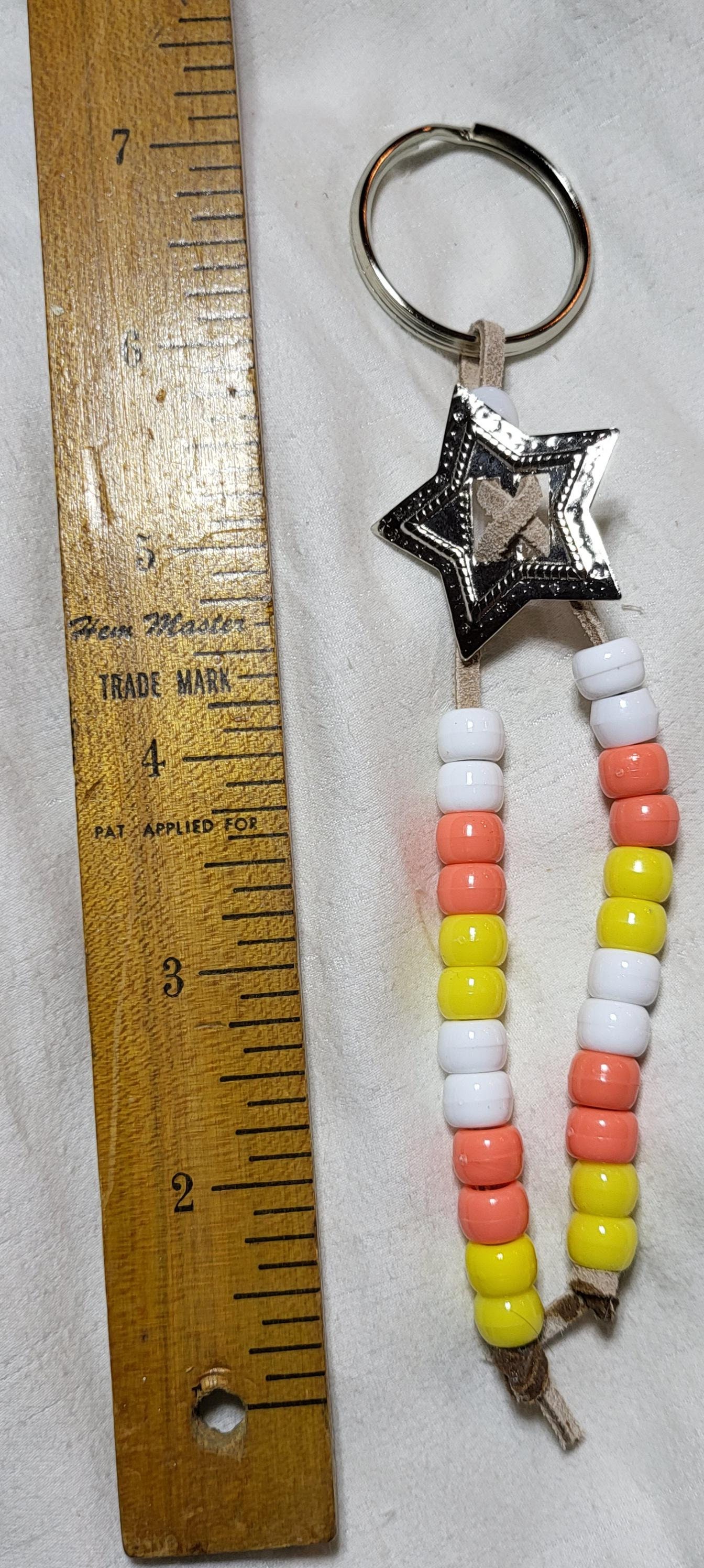 Candy Corn Color W/star Concho Keychain - Etsy