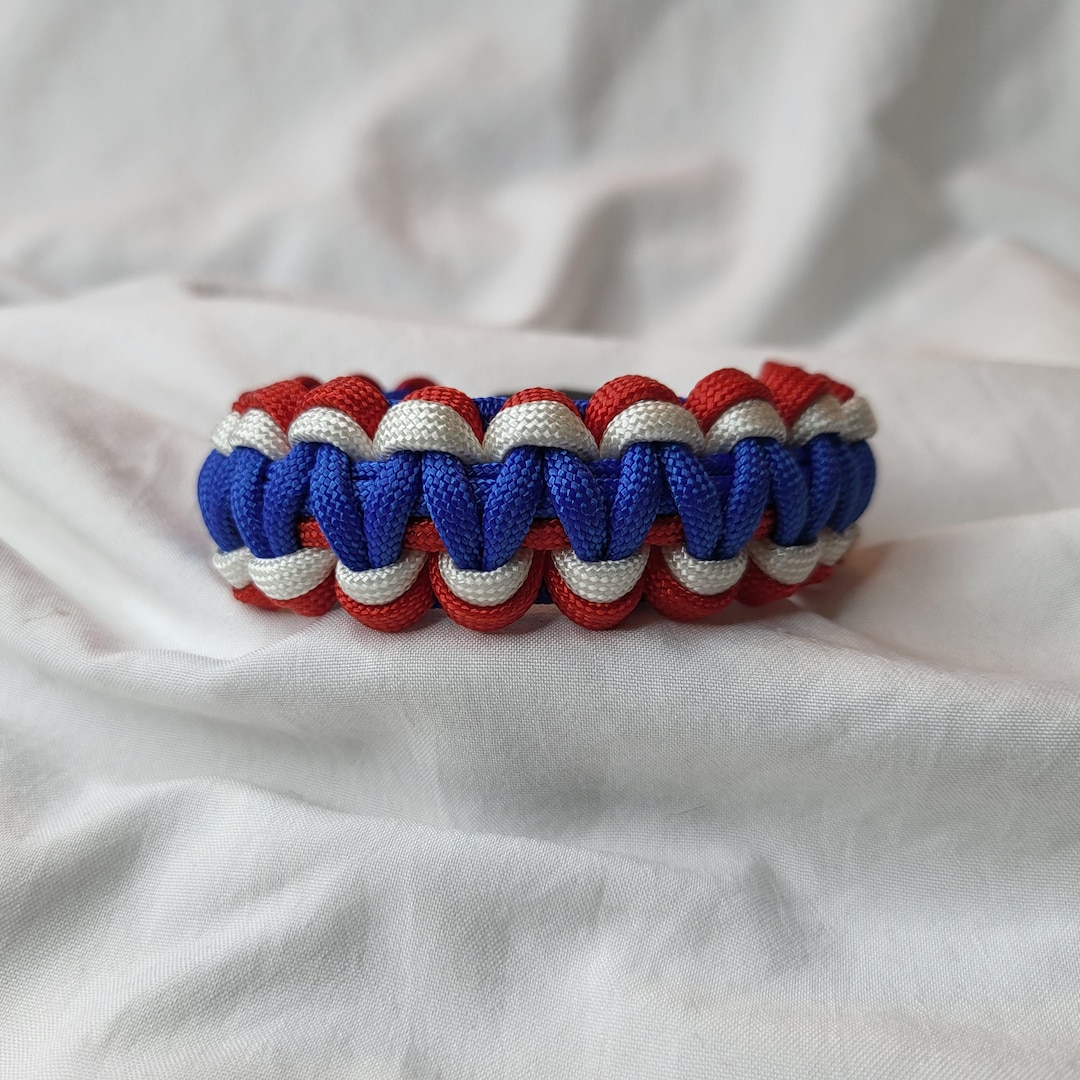 Red, White & Blue Paracord Bracelet - Disabled Veteran Made - Etsy