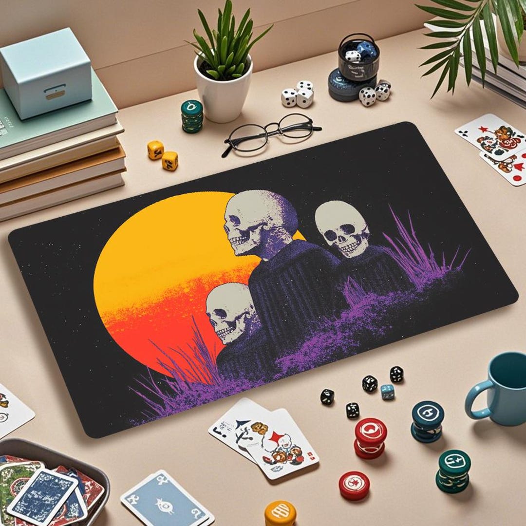 Skeleton Mtg Card Game Playmat Skeleton Mouse Pad Oversized Table Mats ...