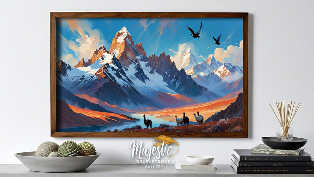 Andes Mountains Peru Dramatic Peaks Llamas Condors Vicuñas Azure Sky ...