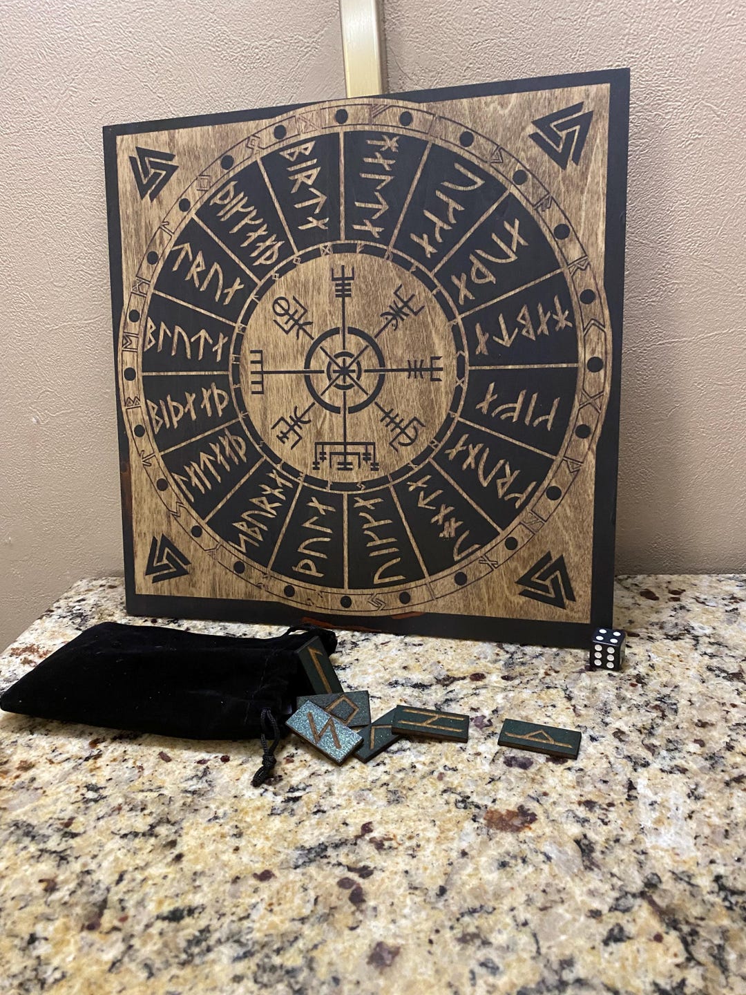 Ásatru Viking Divination Board and Rune Casting Set - Etsy