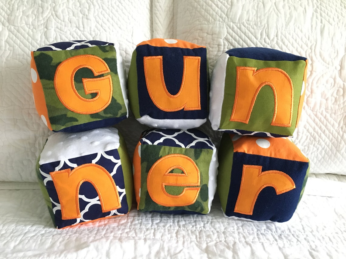 Soft Fabric Blocks Personalized for Baby; Baby Shower Gift; Monogrammed ...