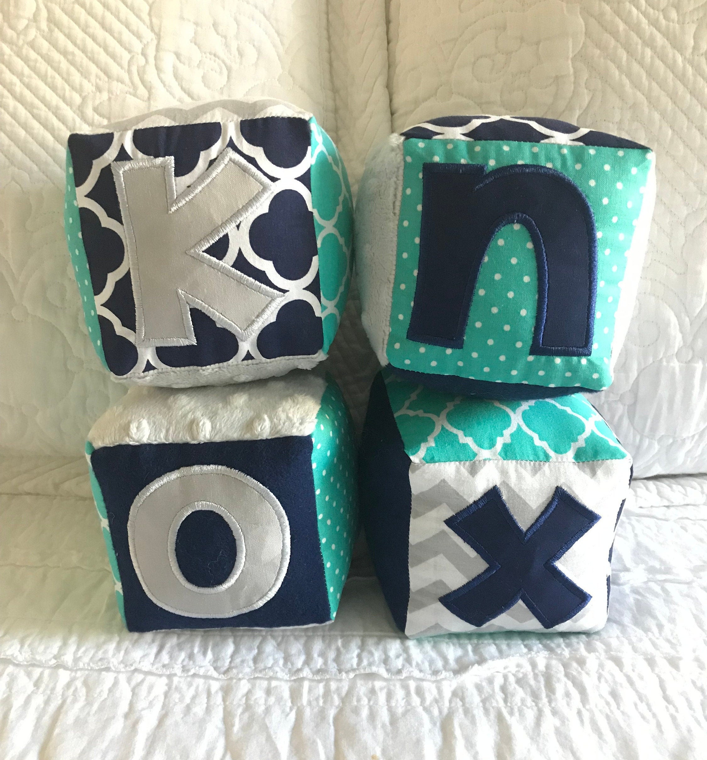 Soft Fabric Blocks Personalized for Baby; Baby Shower Gift; Monogrammed ...