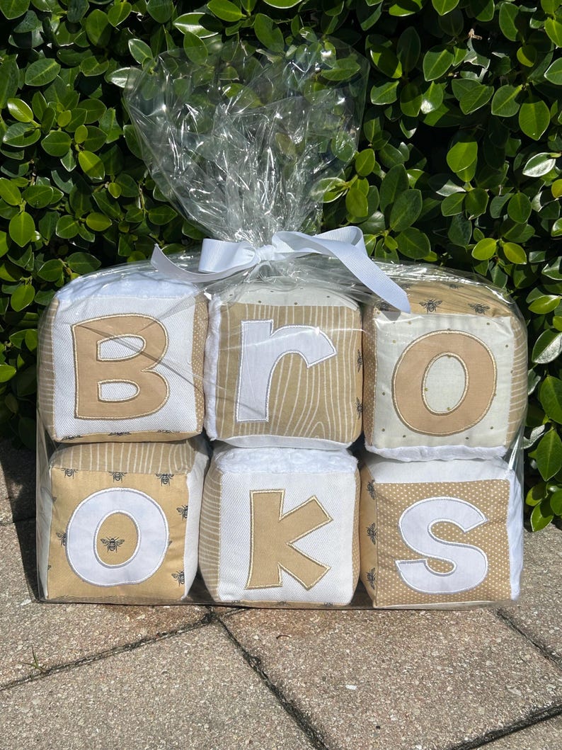 Soft Fabric Blocks Personalized for Baby; Baby Shower Gift; Monogrammed ...