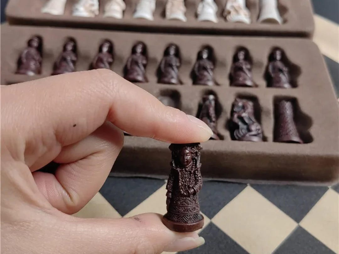Handcrafted Polymer Resin Chess Set With Leather Board Perfect Gift - Etsy