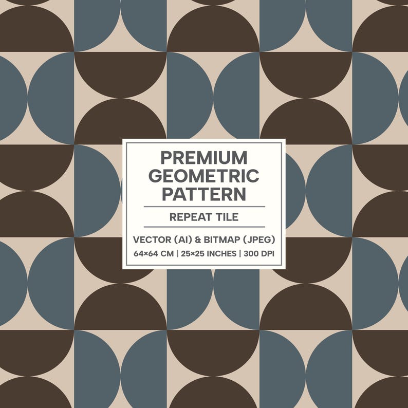 Premium Geometric Pattern With Half Circles and Squares in Color Trends ...