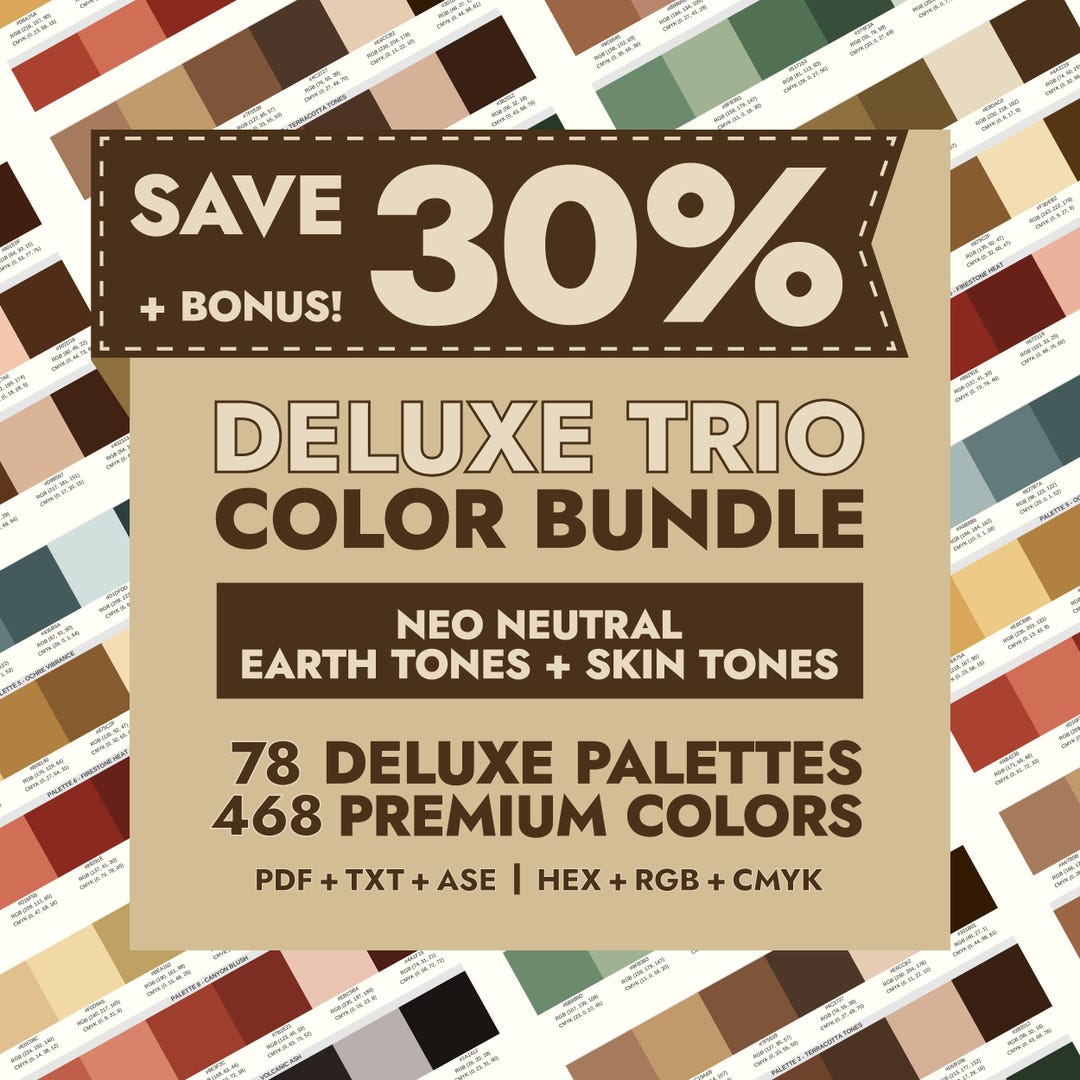 Deluxe Color Palette Bundle: 468 Earthy Colors, 78 Premium Palettes ...