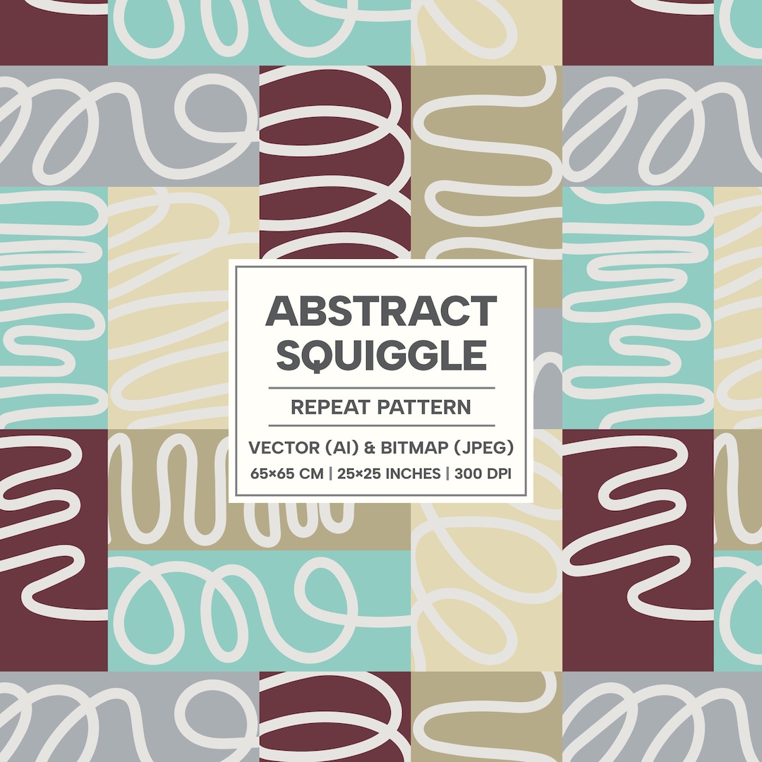 Modern Squiggle Pattern, Abstract Line Design for Home Decor, DIY ...