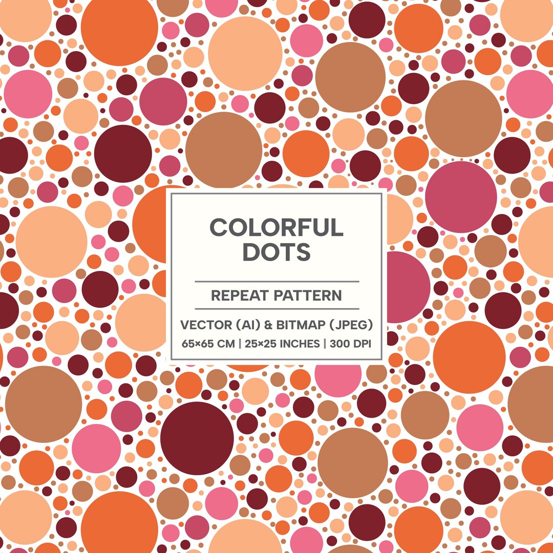 Colorful Dots Pattern in Pantone® 2025 Colors, Seamless Design for ...