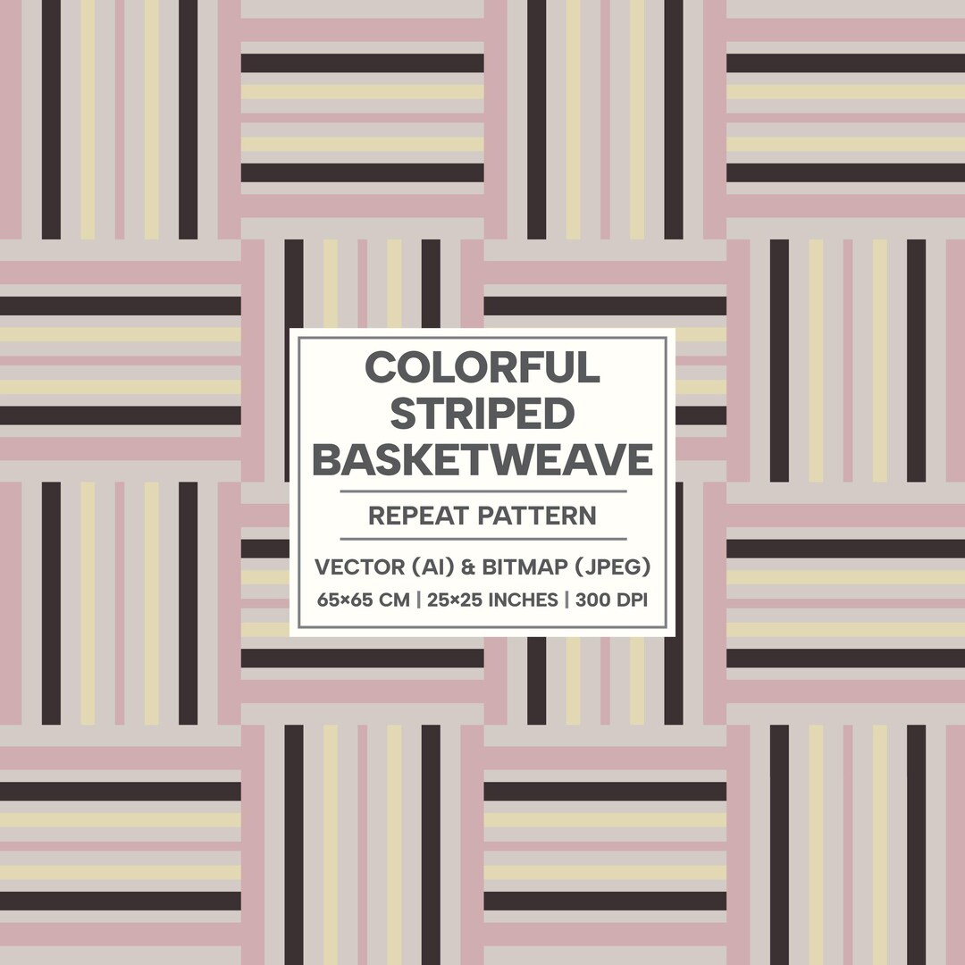 Colorful Striped Basketweave, Geometric Weave Pattern, Modern Checkered ...