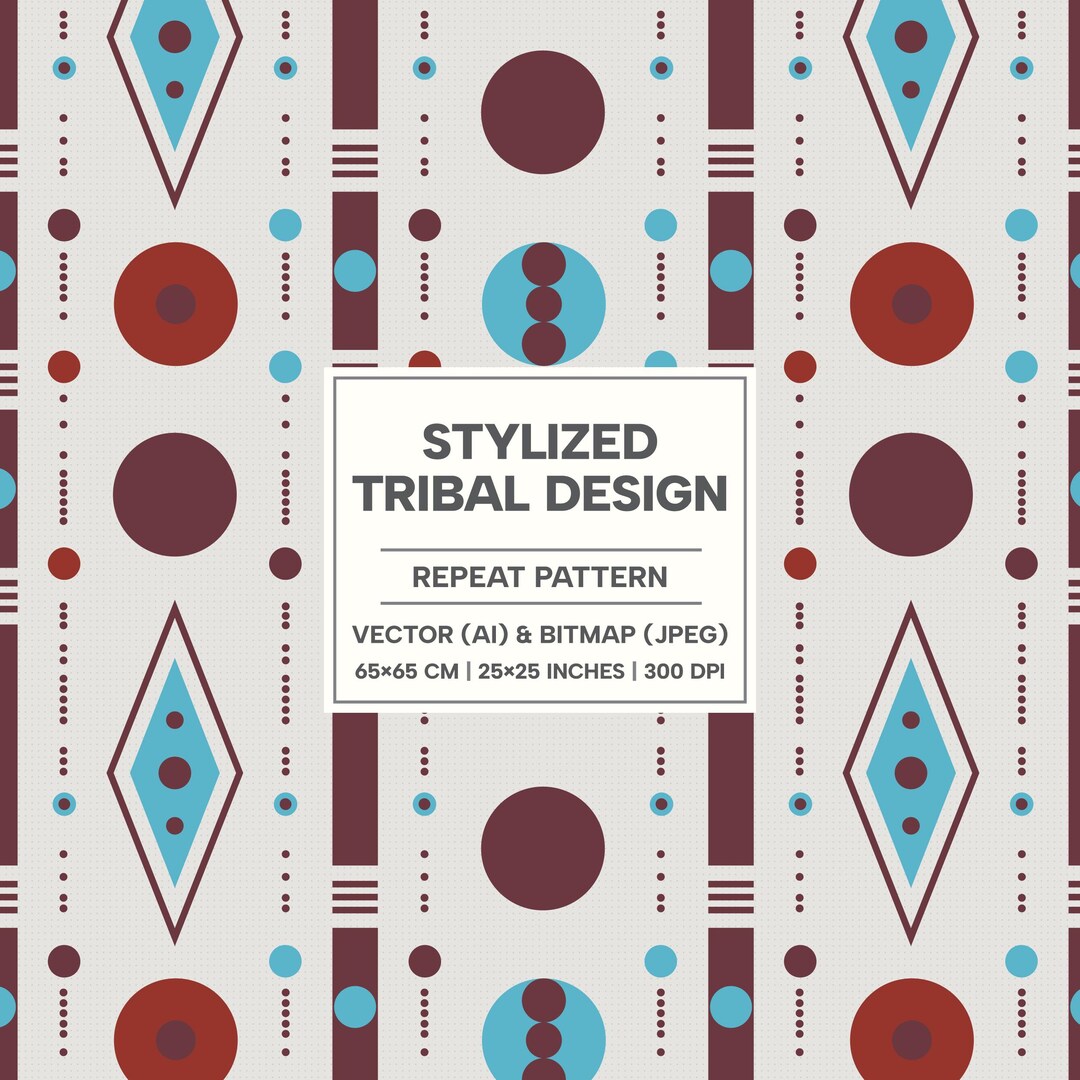 Stylized Tribal Pattern, Primal Geometric Design for Home Decor, DIY ...