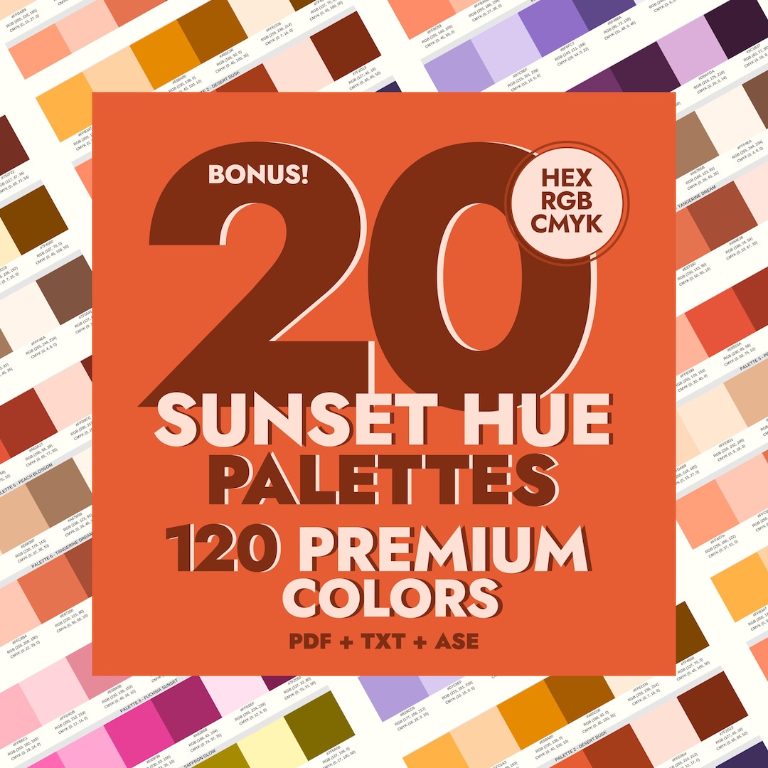 Luxurious Sunset Color Palettes: 120 Premium Hues for Professional ...