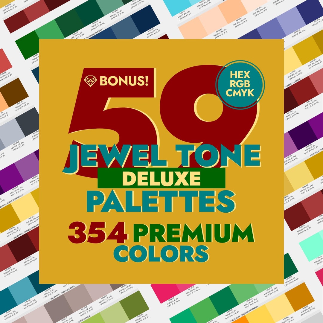 Jewel Tone Color Palettes for Luxury Design: 59 Palettes, 354 Premium ...