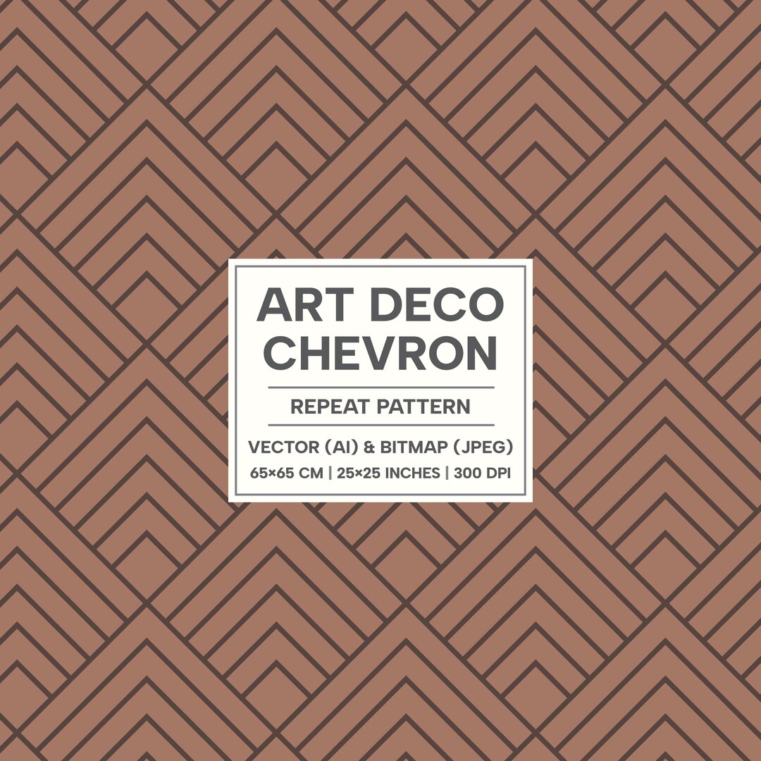 Art Deco Chevron in Pantone Browns, 1920s Diamonds Motif, Geometric ...