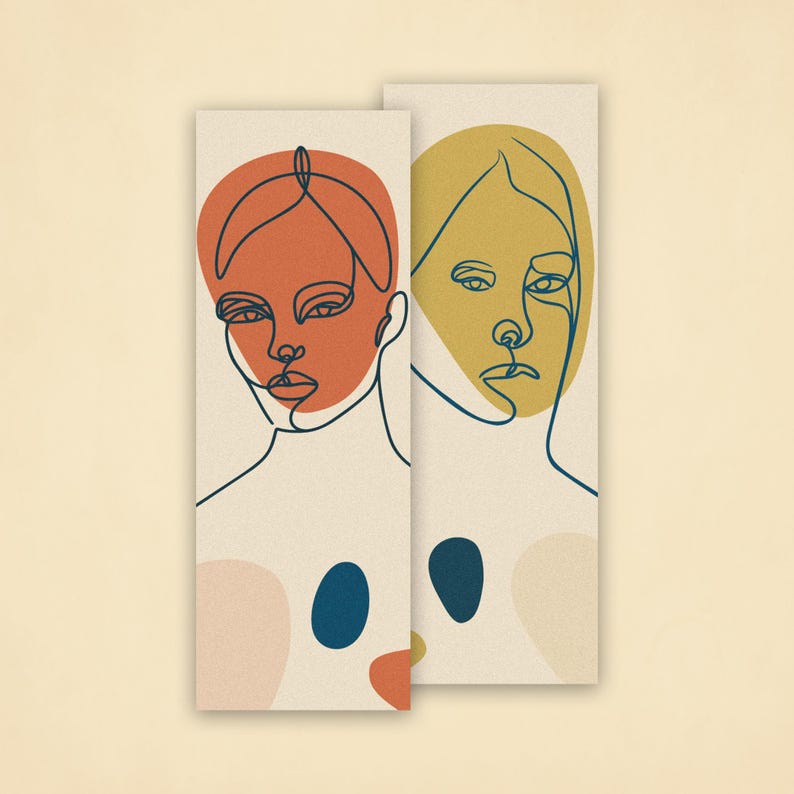 Set of 4 Printable Bookmarks, Bookmarks With Illustration, Elegant ...